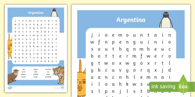 *KS1 Argentina Word Search* (teacher made)