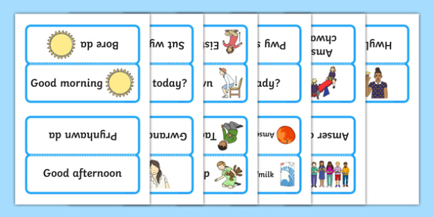 Word Cards for Bocs or Bag Helpwr Heddiw Nursery Reception bilingual ...