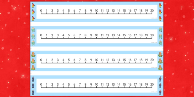 FREE! - Number Lines 0-20 to Support Teaching on The Jolly Christmas ...
