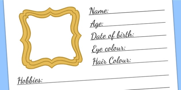 All About Me Template (teacher made)