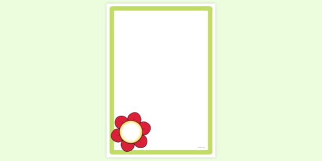 FREE! - Red Flower Page Border (teacher made)