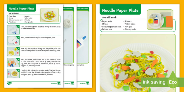 Noodles Paper Plate Craft Instructions (teacher made)