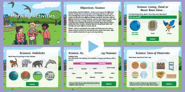 Year 2 Science Morning Activities PowerPoint (teacher made)
