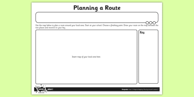 Planning a Route Worksheet / Worksheet (teacher made)