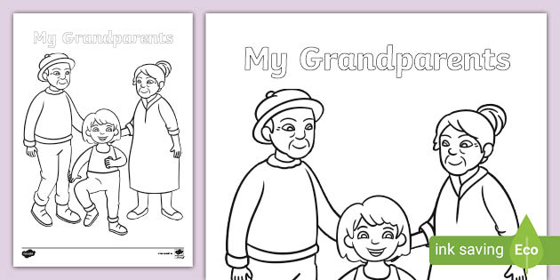 When My Grandparents Were Young Colouring Sheet