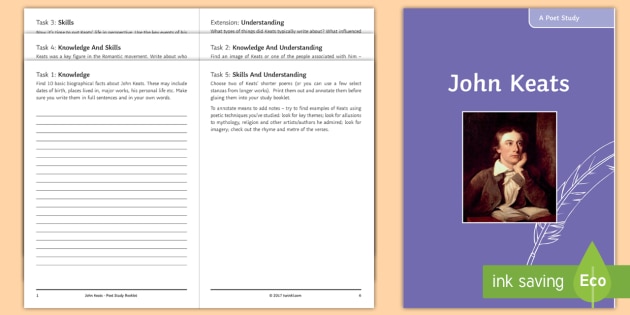 GCSE John Keats Poet Study Pack (teacher made)