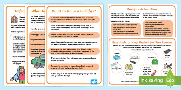 Bushfire Ready Information Posters (teacher made)