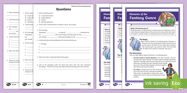 Fantasy Differentiated Reading Comprehension Activity