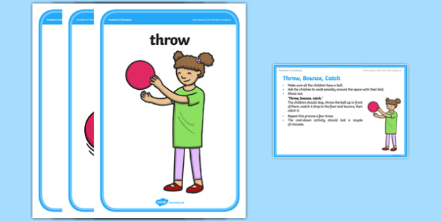 Foundation PE (Reception) Throw Bounce Catch Cool-Down Activity Card