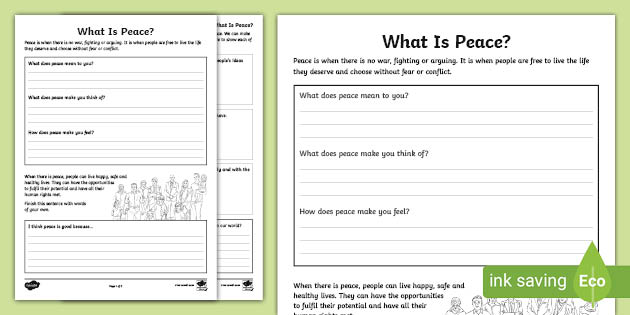 What Is Peace? KS2 Activity - PSHE (teacher made) - Twinkl
