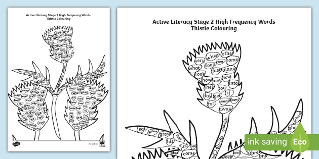 Active Literacy Stage 2 High-Frequency Words Thistle Colour