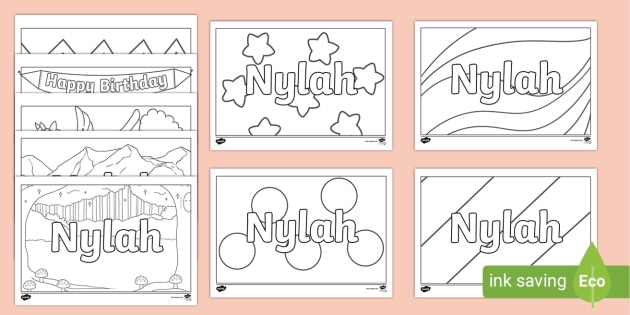 FREE! - Nylah Name Simple Colouring Activity Sheets