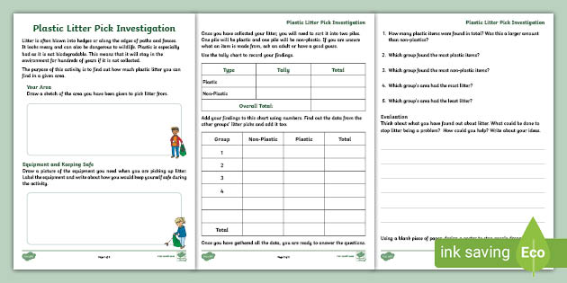 * NEW * KS1 Plastic Litter Pick Investigation Activity