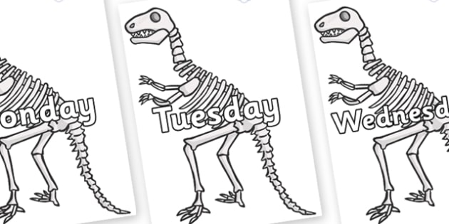 Days of the Week on Dinosaur Skeletons (teacher made)