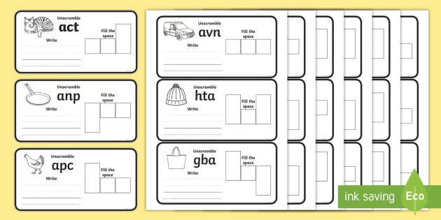CVC Spelling Cards