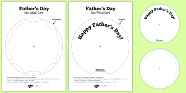 Father's Day Spin Wheel Card (teacher made)