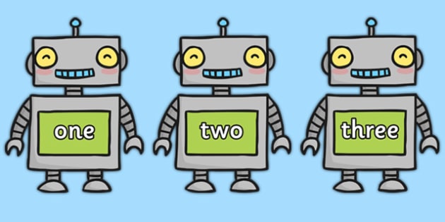 Number Words 1 to 20 on Robots (teacher made)