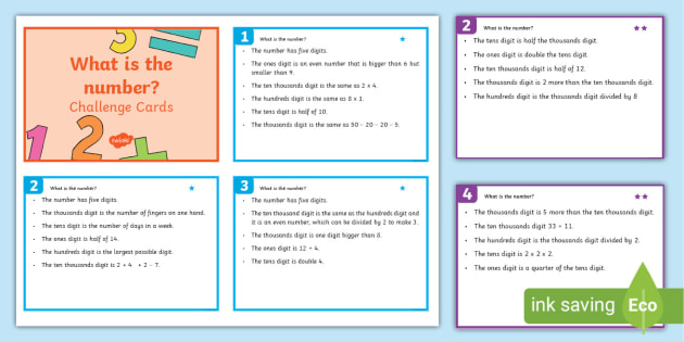 Place Value Riddle Year 4 Differentiated Challenge Cards