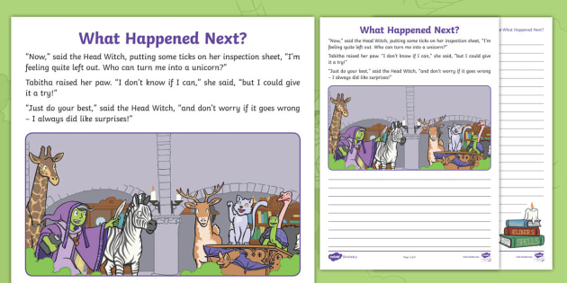 A Magical Muddle: What Happened Next? Writing Worksheet