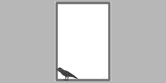 FREE! - Simple Blank Crow Talking Page Border | Twinkl