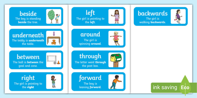 Spatial Awareness Word Cards (teacher made)