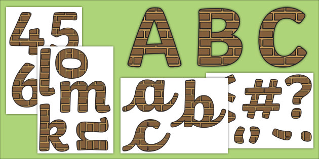 Brick Themed Editable Display Lettering Pack - display lettering