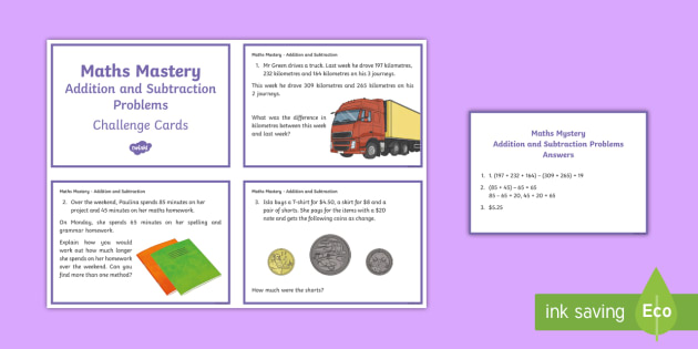 Addition and Subtraction Word Problems Year 6 | Twinkl