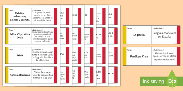 Spanish Culture Quiz Loop Cards