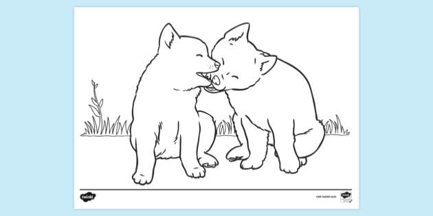 FREE! - Puppies Playing Colouring Sheet | Colouring Sheets