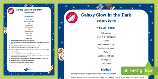 Galaxy Glow in the Dark Sensory Bottle (teacher made)