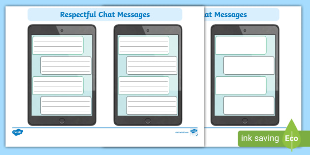 Respectful Chat Messages Writing Frame KS2