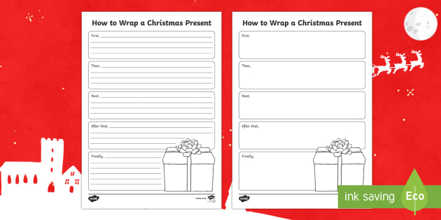 How to Wrap a Christmas Present Writing Frames