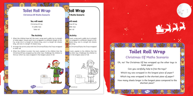Toilet Roll Wrap Christmas Elf Maths Scenario (teacher made)