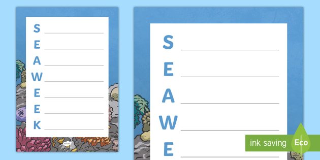 Seaweek Acrostic Poem (teacher made)
