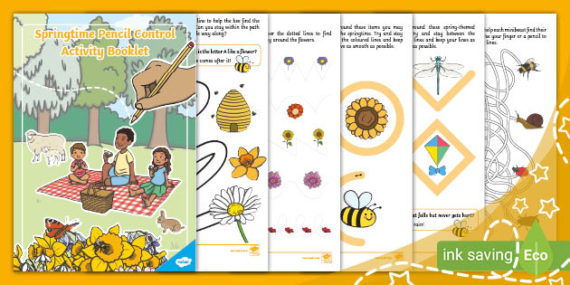 Springtime Pencil Control Activity Booklet (Teacher-Made)