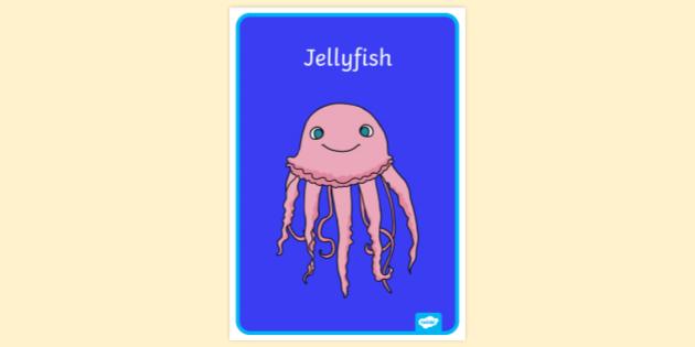 FREE! - Illustrated Jellyfish Poster | Twinkl Display Resources