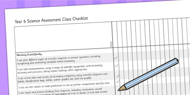 2014 National Curriculum Year 6 Science Assessment Class Checklist - target 2014 National Curriculum Year 6 Science Assessment Class Checklist - target