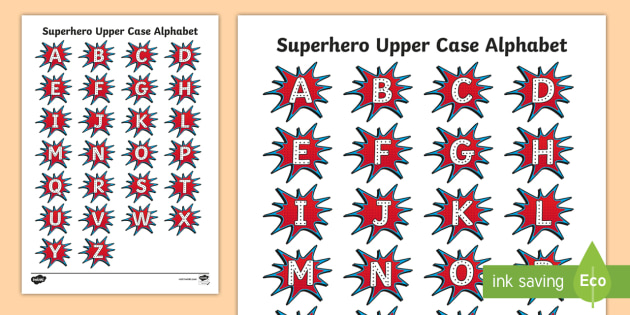 Superheroes Uppercase Letter Tracing Worksheet / Worksheet