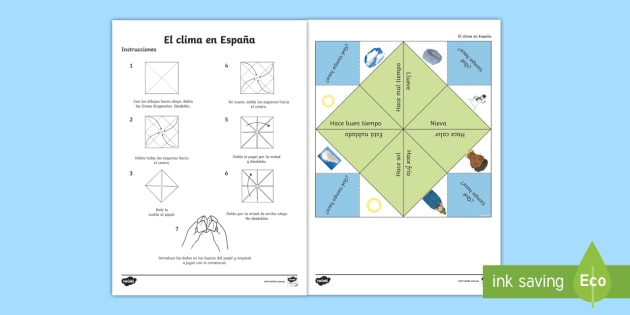 Spanish Weather Fortune Teller (teacher made)