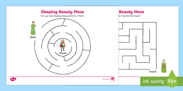 Sleeping Beauty Differentiated Maze Worksheet / Worksheet Pack
