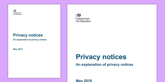 Privacy Notices 2018 DfE Adult Guidance