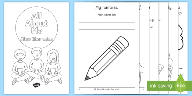All About Me Activity Booklet English/German (teacher made)