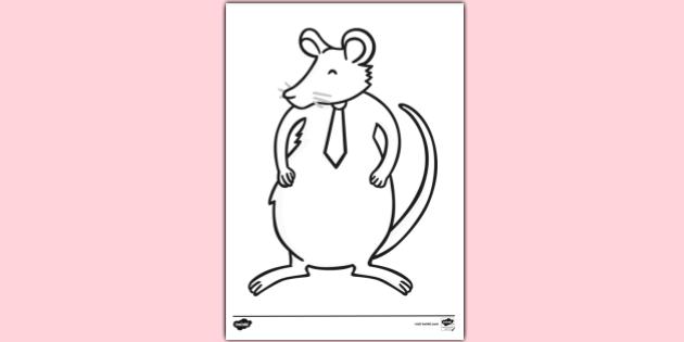 Printable City Mouse Colouring Sheet