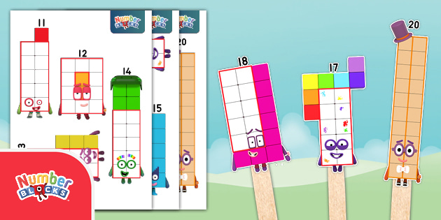 Numberblocks Stick Puppets 11-20 (teacher made)