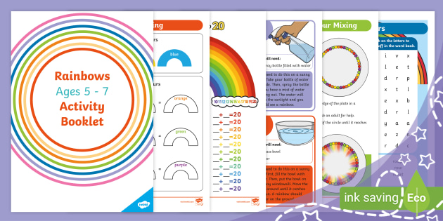 Rainbow-Themed Activity Booklet (Ages 5 - 7)