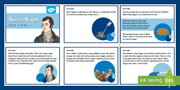 Burns Night Fact Cards (teacher made)