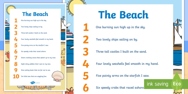 The Beach Mathematics Counting Display Poster (teacher made)