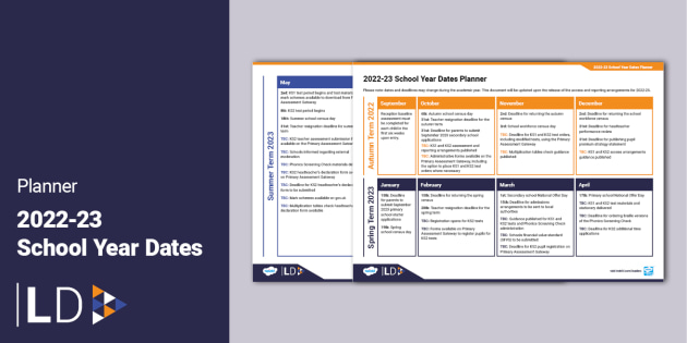 2022-23 School Year Dates Planner - SLT (teacher made)