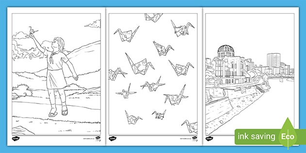 Sadako Sasaki Colouring Pages (teacher made)