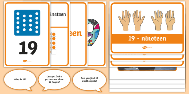 All About Number 19 Display Pack (Includes Numicon Shapes)